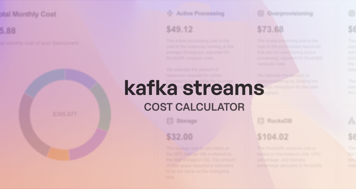 Kafka Streams Cost Calculator | Estimate Your Kafka Streams Application Costs
